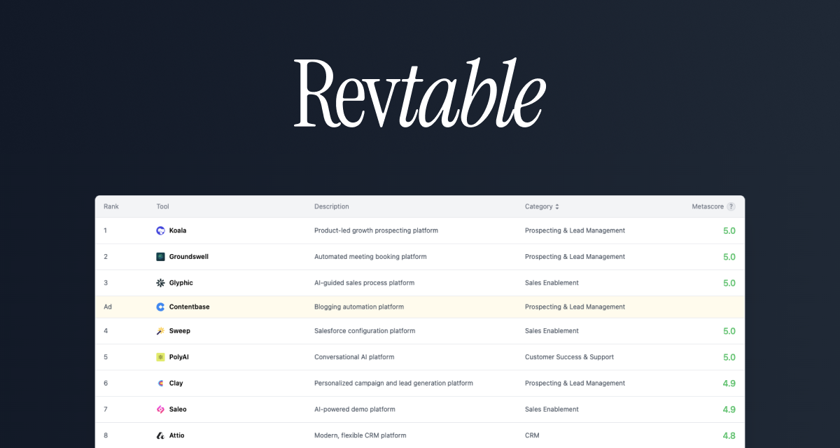 Revtable | The directory of RevTech tools